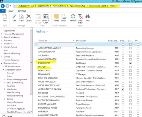 About Computer Role Setup In Navision Nav