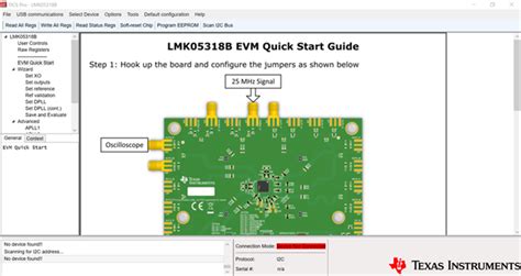 Lmk05318bevm Device Not Connected When Using Tics Pro Clock And Timing