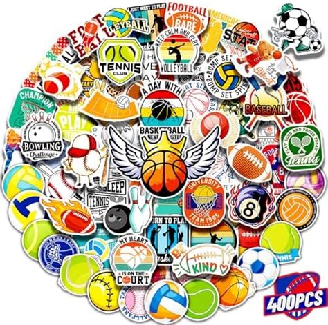 Sports Mixed Stickers For Water Bottles Basketball