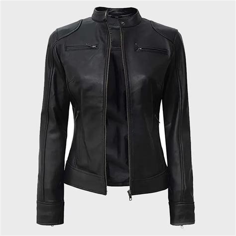 Womens Lambskin Black Leather Jacket