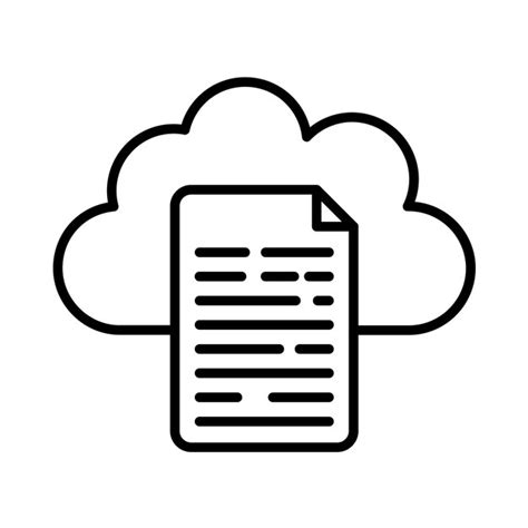 Premium Vector Cloud Document Line Illustration
