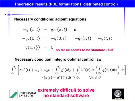 Ppt On An Instationary Mixed Odepde Optimal Control Problem With
