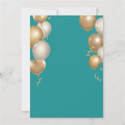 Surprise 40th Birthday Teal And Gold Balloons Invitation Zazzle