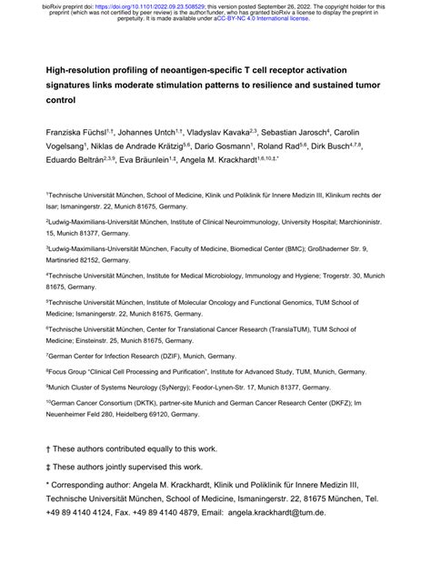 Pdf High Resolution Profiling Of Neoantigen Specific T Cell Receptor