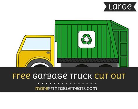 Free Garbage Truck Cut Out Large Size Printable Garbage Truck Craft