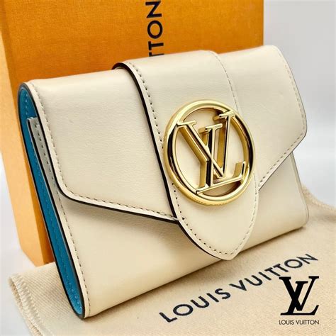 【目立った傷や汚れなし】1円～★超極sss美品・現行品★ヴィトン ポルトフォイユ Lvポンヌフ コンパクト クレーム ライトブルー
