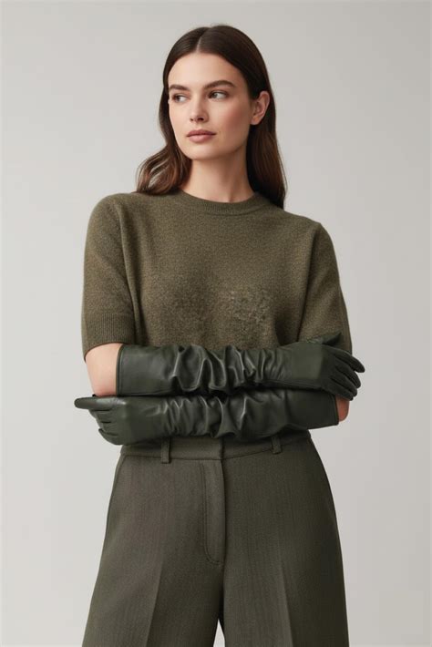 Genuine Leather Long Gloves For Women Opera Length Dress Gloves