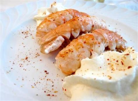 Langoustines rôties chantilly de beurre blanc et risotto dépeautre