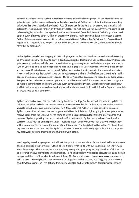 Fundamentals Of Python Computer Science Stuvia Us