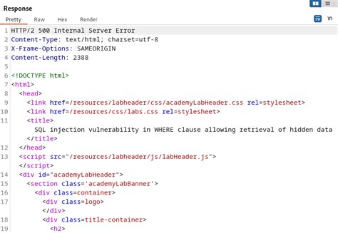 sql injection vulnerability in where clause allowing retrieval of