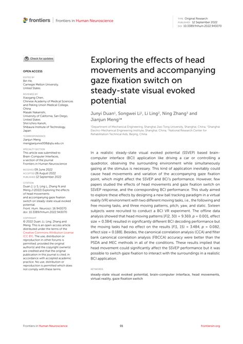 pdf exploring the effects of head movements and accompanying gaze