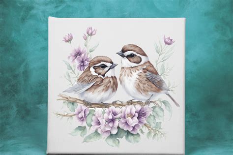 A Beautiful Watercolor Sparrow Couple Graphic By Creative Designs