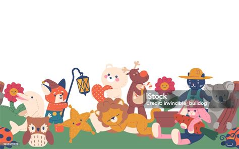 다양한 색상의 사랑스러운 봉제 인형과 월페이퍼 및 문구류를 위한 디자인이 특징인 이음매 없는 패턴 곰에 대한 스톡 벡터 아트 및 기타 이미지 Istock