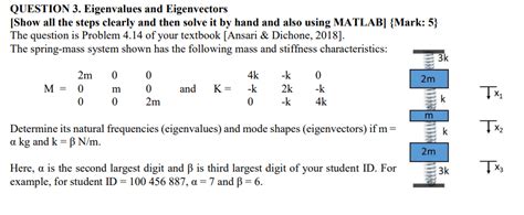 Solved Question Eigenvalues And Eigenvectors Show All Chegg