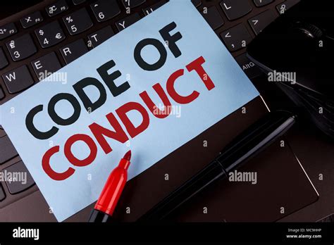Conceptual Hand Writing Showing Code Of Conduct Business Photo