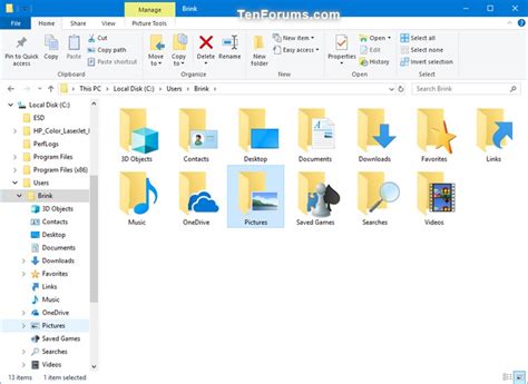 Change Or Restore Pictures Folder Icon In Windows Tutorials