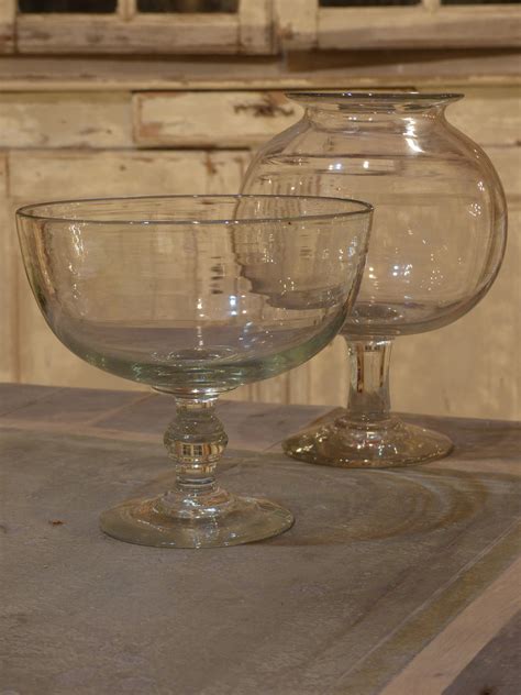 19th Century French Apothecary Glass Jar Chez Pluie