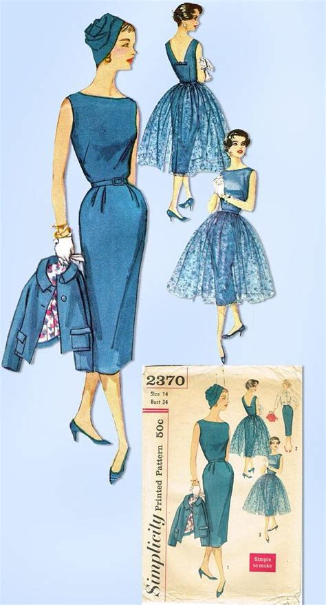 1950s Original Vintage Simplicity Pattern 2370 Easy Misses Etsy