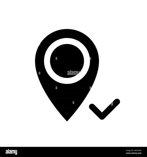 Reaching Pinned Destination Black Glyph Ui Icon Stock Vector Image