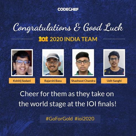 Codechef On Linkedin Goforgold Ioi2020 Codechef Youngcoders