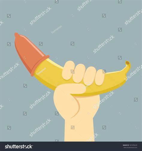 Banana Condom Safe Sex Concept Stock Vector Royalty Free 181078229