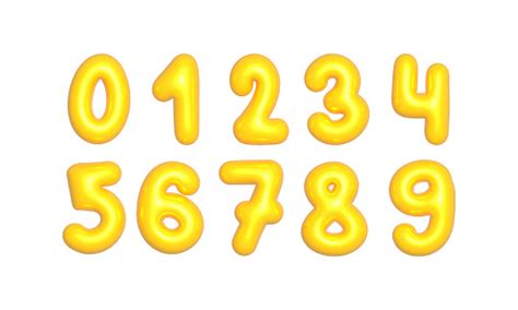 노란색 숫자 풍선 0에서 9까지 이벤트에 대한 3d 현실적인 디자인 요소 생일 축하해요 3차원 형태에 대한 스톡 벡터 아트 및 기타 이미지 3차원 형태 개체 그룹