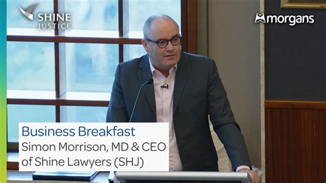 Morgans Business Breakfast Simon Morrison Managing Director And Ceo Of