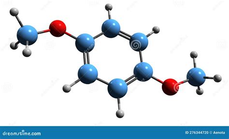 Hydroquinone Molecular Structures Aromatic Organic Compound 3d Model