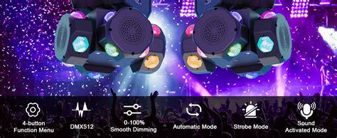 Amazon Com HOLDLAMP 200W LED Moving Head DJ Lights With 4 Rotating Head 16X10W RGBW 4 In 1