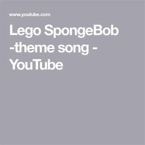 Lego Spongebob Theme Song Youtube Lego Spongebob Theme Song Spongebob