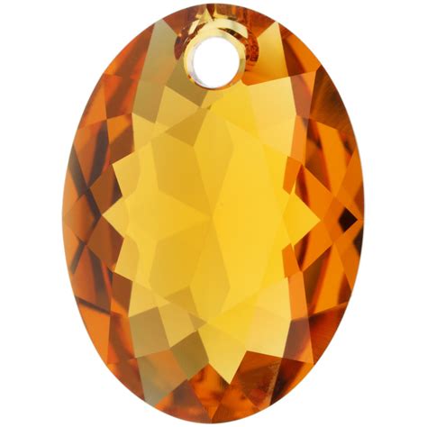 Prestige Crystal 6438 Elliptic Cut Pendant 16mm Topaz 1 Piece