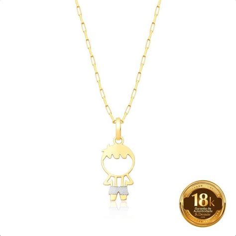 Cordão Ouro k Veneziana Menino cm S demór Jóias Cordão e Corrente Magazine Luiza