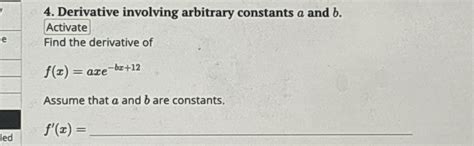 Derivative Involving Arbitrary Constants A And