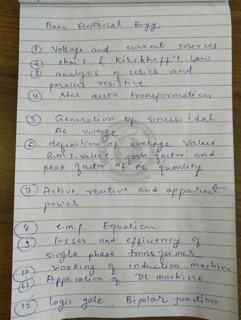 Basic Electrical Engg Filo