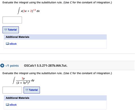 solved evaluate the integral using the substitution rule