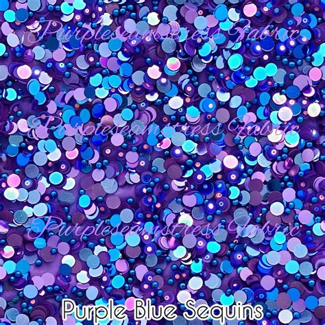 Purple Blue Sequins Purpleseamstress Fabric