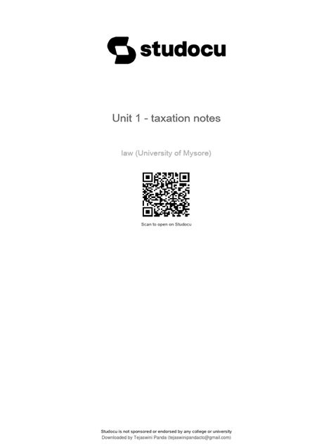 Unit 1 Taxation Notes Pdf Taxes Indirect Tax