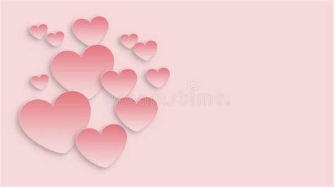 Cute Romantic Background With Animated Pink Hearts Swaying On A Soft