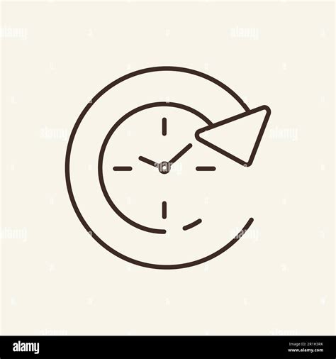Clockwise Arrow On Clock Line Icon Stock Vector Image And Art Alamy