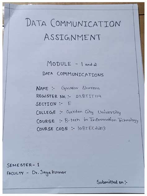Data Communication Assignment Pdf