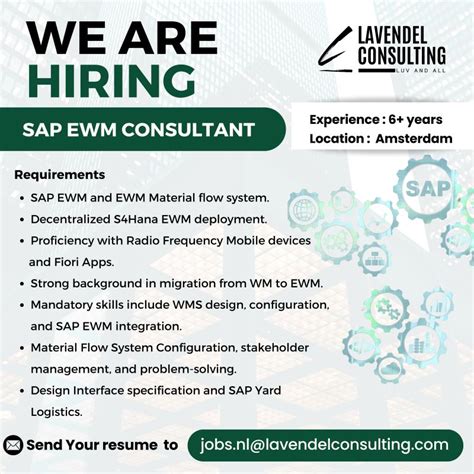 Sruthi Rangaiyan On Linkedin Sap Ewm Consulting Amsterdamopportunity Lavendelconsulting