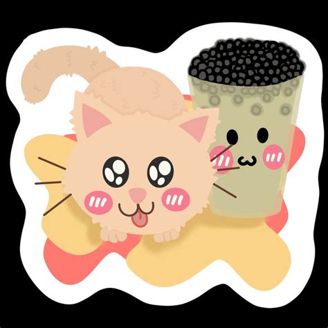 Cat Boba Tea Bubble Tea Anime CATOBA Sticker For Sale By OrinOrin