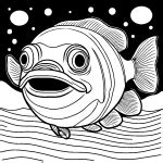 Basic Blobfish Coloring Page Lulu Pages