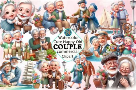 Cute Happy Old Couple Sublimation Png Graphic By Svgart Creative Fabrica