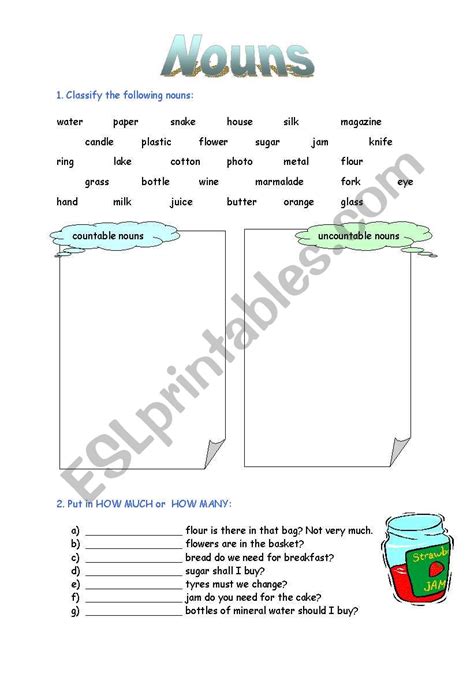 Nouns Esl Worksheet By Borna