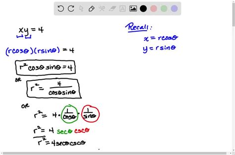 Solved Find A Polar Equation For The Curve Represented By The Given Cartesian Equation X Y 4