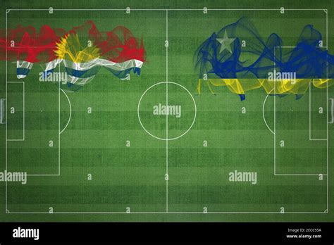 Kiribati Vs Curacao Soccer Match National Colors National Flags