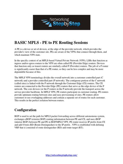 11 2 basic mpls configuration guide pe to pe routing sessions pdf