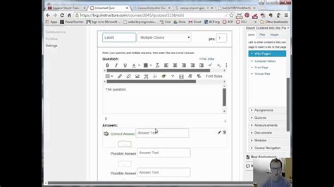 Canvas Quizzes YouTube