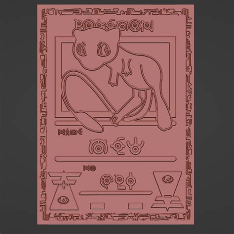 Stl File Ancient Mew Card Custom 3d Printing File Pokemon・3d